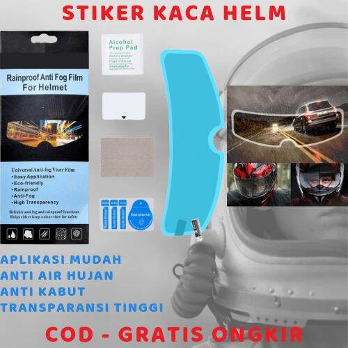 Stiker Pelapis Kaca Helm Motor Anti Air Hujan Dan Embun Datar Flat ...