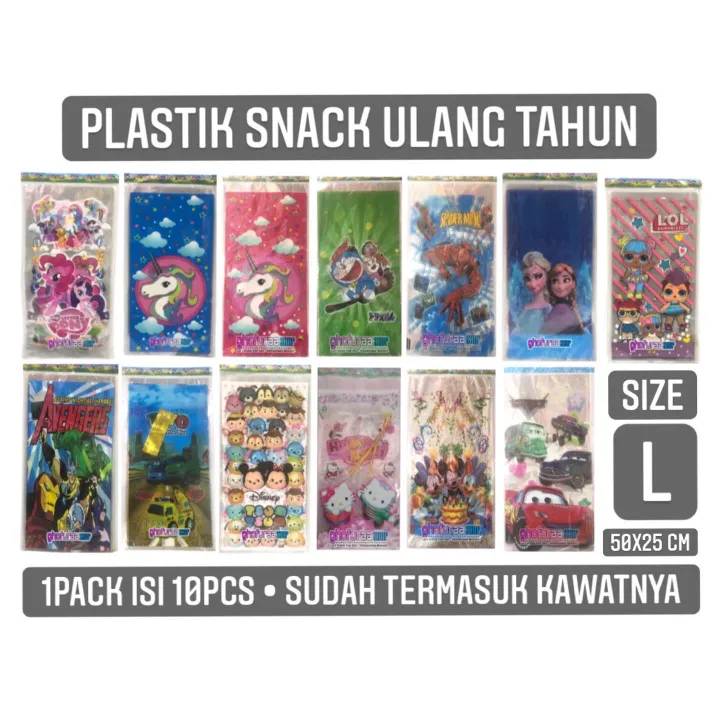Plastik Transparan karakter 1 pak isi 10 pcs Bingkisan Tengtengan ...