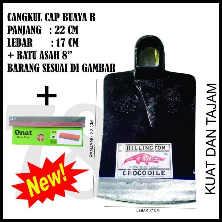 terlaris cangkul cap buaya b + batu asah merk onat kasar dan halus ...