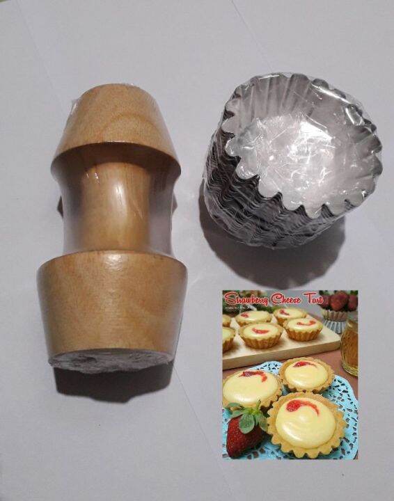 Cetakan pie mini buah 20 pcs + Penekan Adonan 1 pcs + Bonus Lap Loyang ...