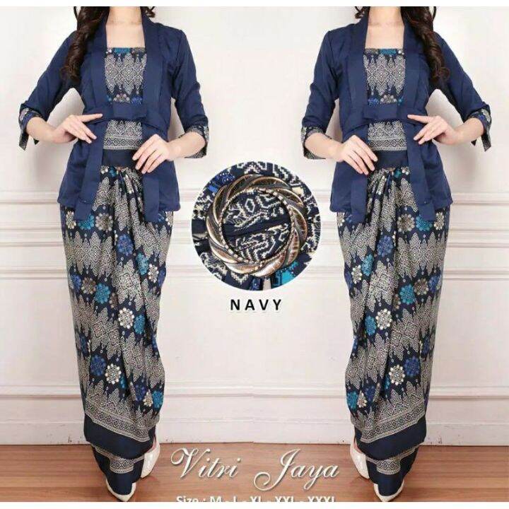 kebaya elnira mix batik modern ~ kebaya kombinasi batik modern | Lazada ...