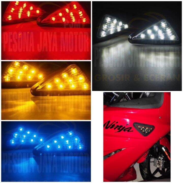 Sen Tempel Lampu Sein Tempel Segitiga Led Universal Buat R15 V2 V3, Cbr150r, Gsx 150r, Ninja 250 ...