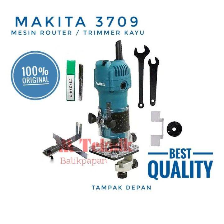 Mesin router tangan Makita 3709 trimmer kayu 6 mm profil listrik 6mm ...