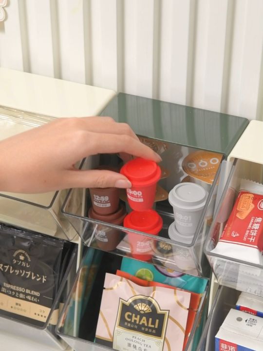 Locaupin 2 Tier Tea Bag Container Condiment Storage Pantry Cabinet ...