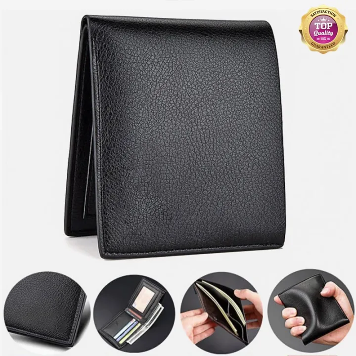 men's wallet leather solid luxury wallet men PU leather slim bifold ...