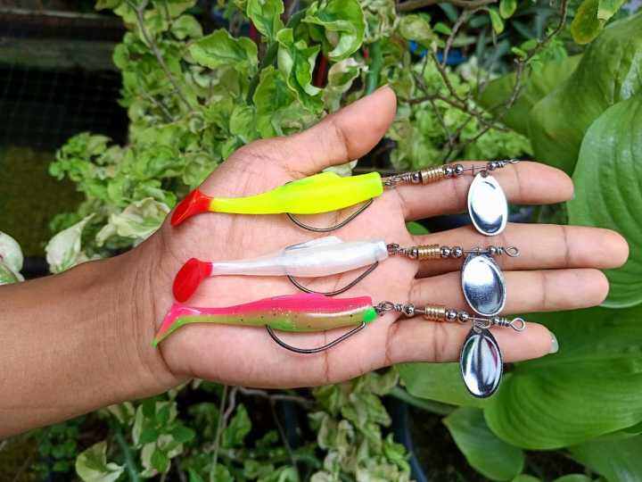 SPINER IN LINE SOFT LURE UKURAN 8CM. 11 GRAM. UMPAN CASTING GABUS DAN ...