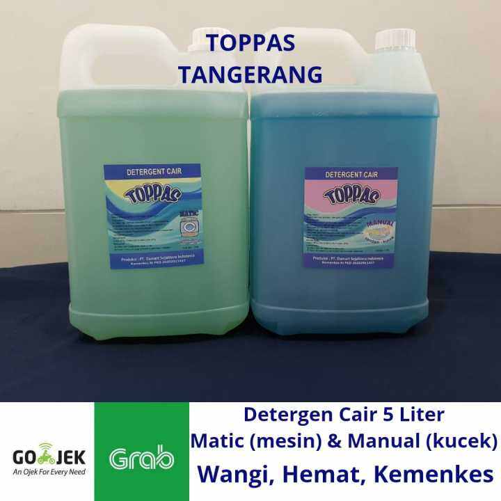 Toppas Detergen Cair Matic dan Kucek 5L Sabun Cuci Baju Cair 5L ...