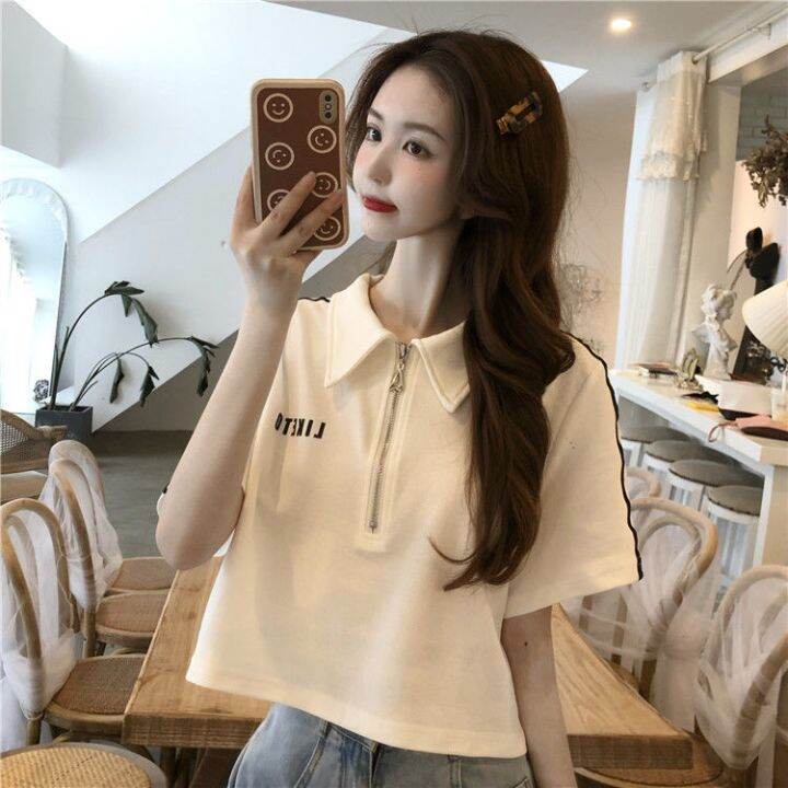 COCOEPPS ชุดเดรส2023ผู้หญิง,ชุดเดรสแขนสั้นทรงหลวมเสื้อเสื้อสตรีคอโปโล | Lazada.co.th