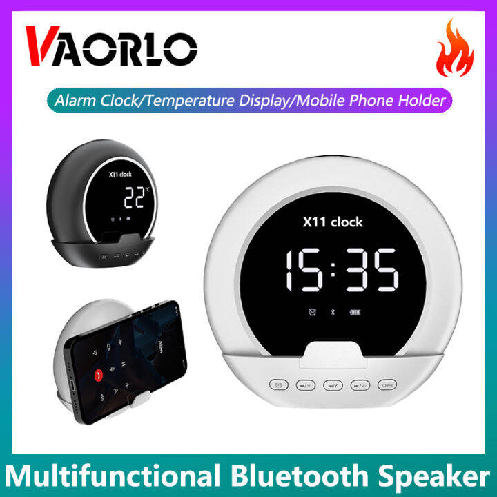 VAORLO ซับวูฟเฟอร์อเนกประสงค์ลำโพงบลูทูธพกพาได้ไร้สาย,ใหม่นาฬิกานาฬิกาปลุกจอแสดงผลนับอุณหภูมิ ...