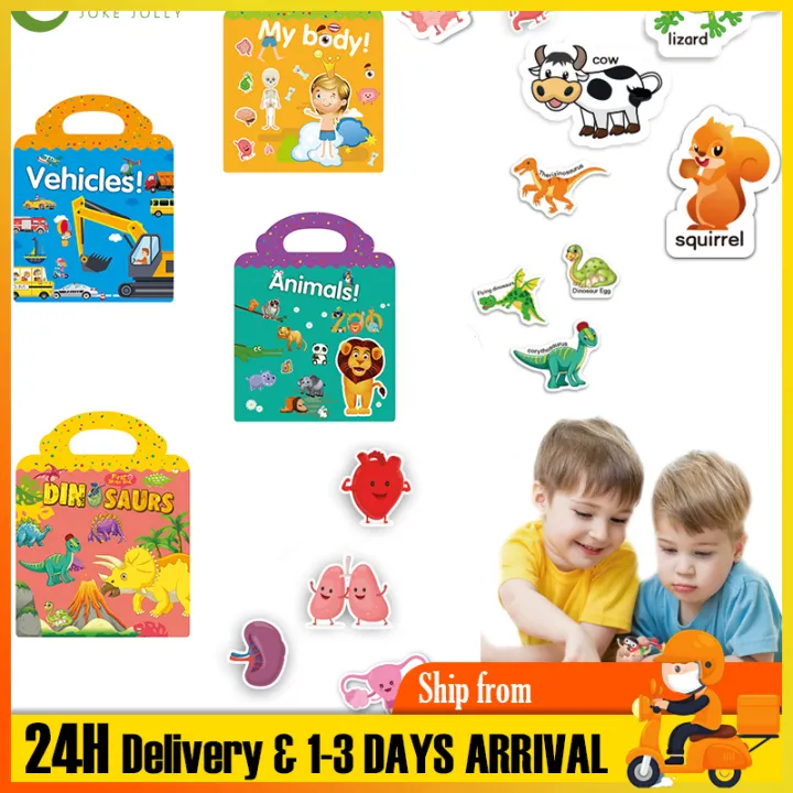 Reusable Sticker Book for Kids Scene Cartoon Stickers Children Sticker ...