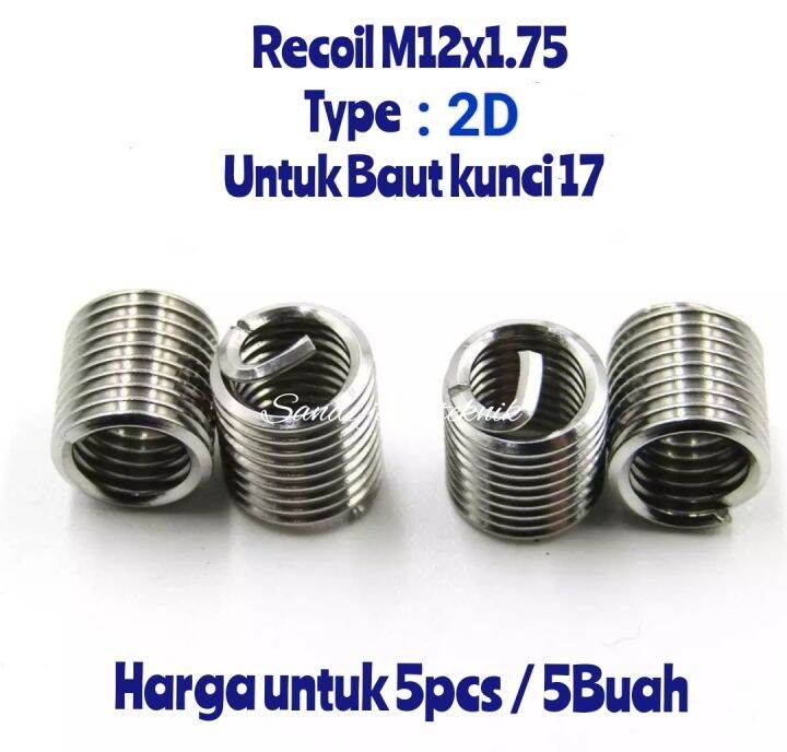 Recoil Helicoil Verbos drat buat kunci 17. M12x1.75 type 2D material ...