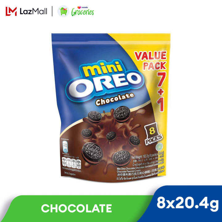 MINI OREO CHOCOLATE SANDWICH COOKIE MULTIPACK (8 x 20.4G) | Lazada