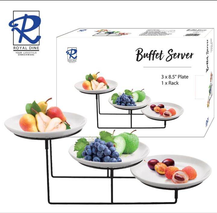 Royal dine 3 tier round buffet server with rack | Lazada PH