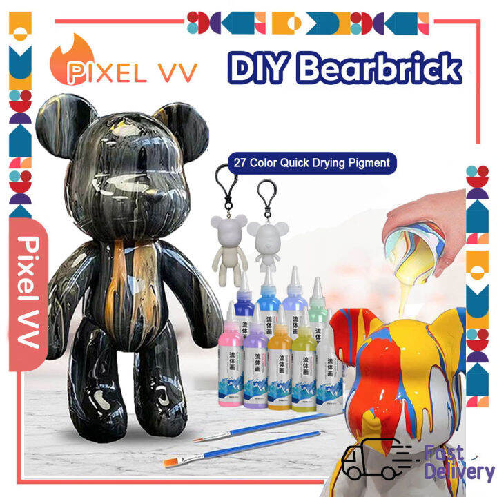 Fluid Bearbrick DIY Keychain Set Bear Brick Handmade Educational Toys ...