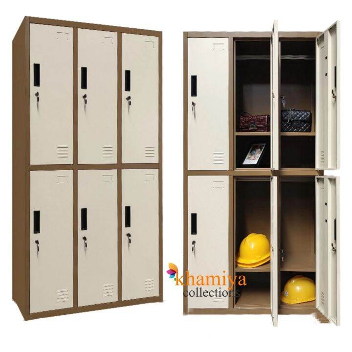 6 DOOR Metal Locker with Key & Padlock, School Locker, Steel Locker ...