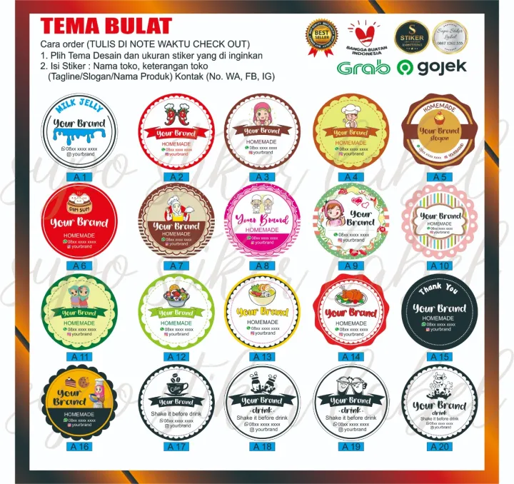 cetak stiker label costom / cetak sticker label produk makanan minuman ...