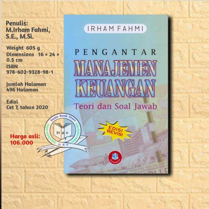 Buku Pengantar Manajemen Keuangan (Teori dan Soal Jawab) Irham Fahmi, .| Alfabeta | Lazada Indonesia