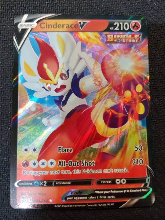Pokemon Card - Cinderace V - 44/264 - Ultra Rare Sword & Shield: Fusion ...
