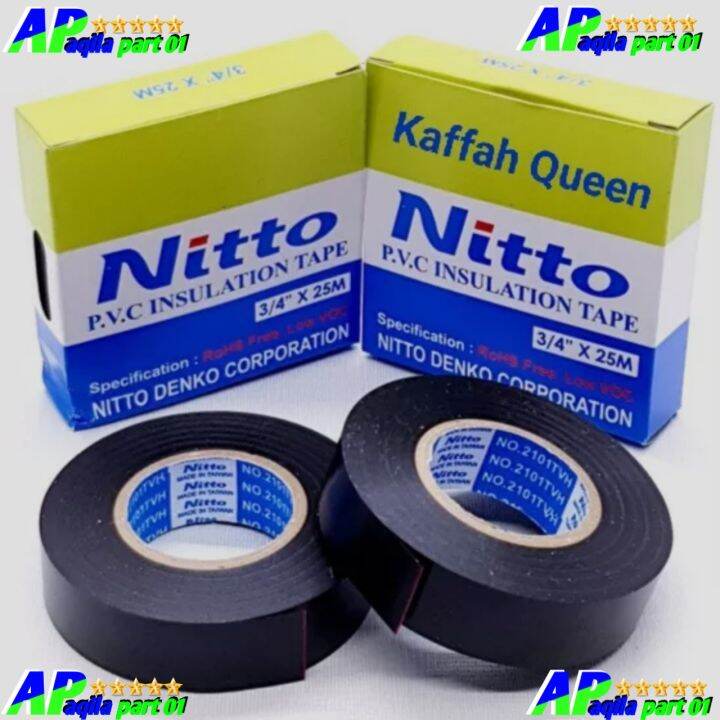 ISOLASI SOLASI KABEL LISTRIK NITTO HITAM 3/4 X 25M | Lazada Indonesia