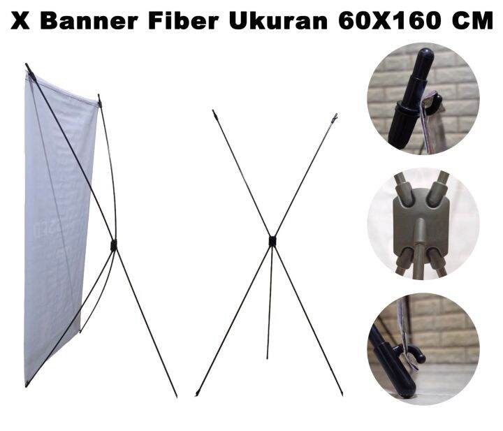 Standing X Banner Rangka Tiang X Banner Fiber Ukuran 60X160 Cm | Lazada ...