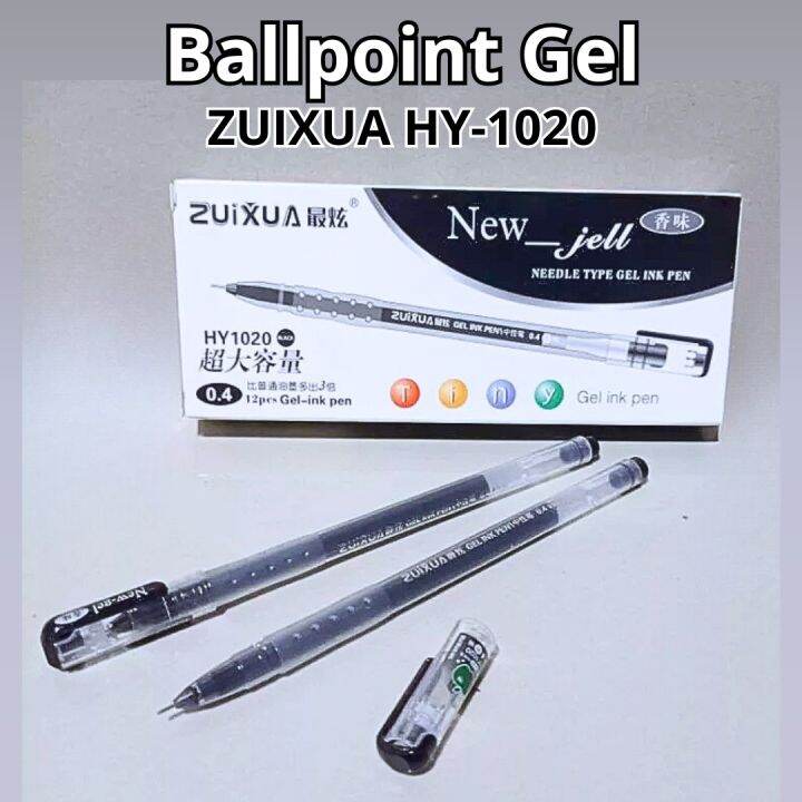 Pulpen 1 Box Isi 12 Pcs Zuixua New Jell HY1020 Ballpoint Tinta Hitam 0. ...