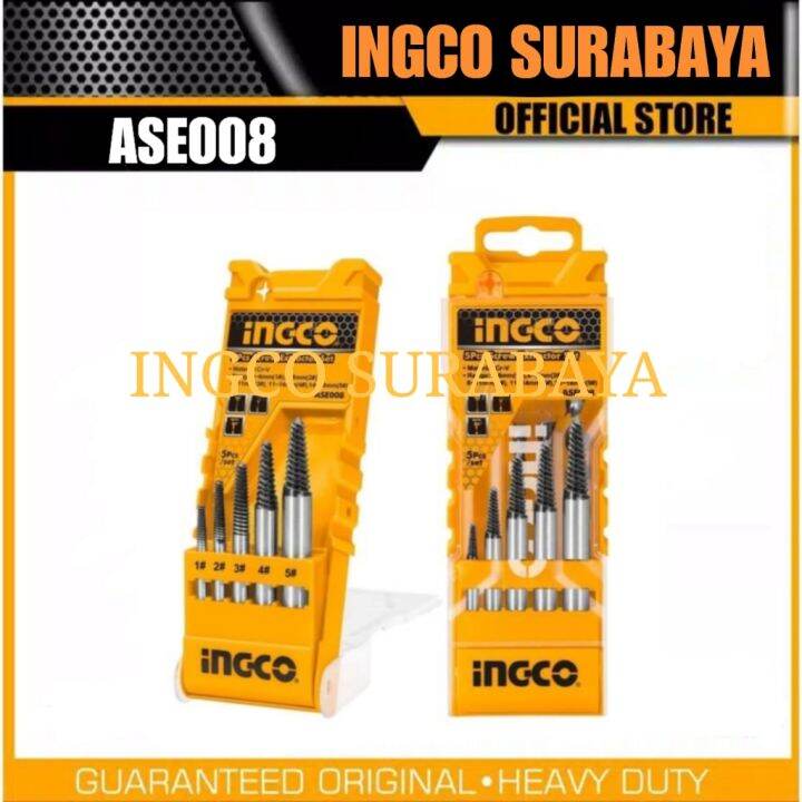 INGCO ASE008 SCREW ETRACTOR 3-14MM TAP BALIK PEMBUKA BAUT SEKRUP PATAH ...