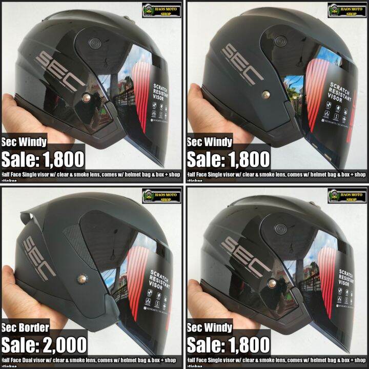 sec half face helmet windy and border | Lazada PH