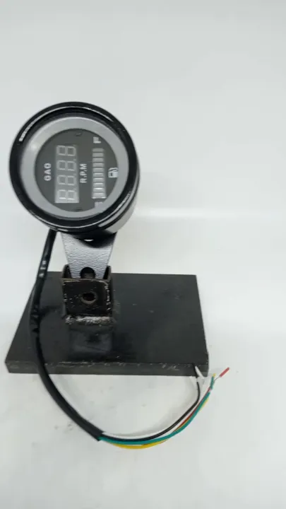 Spidometer Bulat chrom rpm Amper bensin LED semua motor universal ...