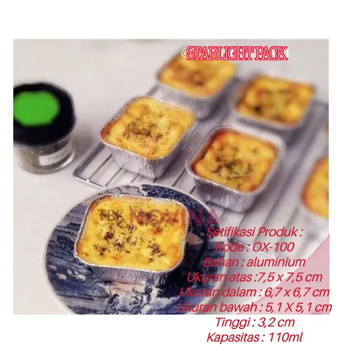 ALUMINIUM TRAY OX-100 DAN TUTUP / WADAH CUP ALUMINIUM FOIL TRAY OX 100 ISI 10 PCS | Lazada Indonesia