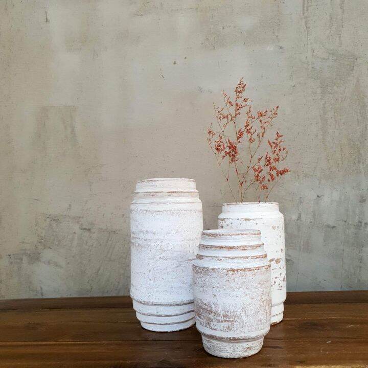 3 piece Set Terracotta Table Vases ( S14cm, M15cm, L19cm ) | Lazada PH