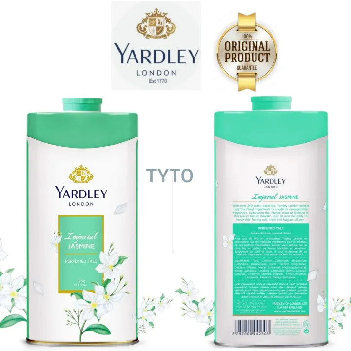 IMPORTED YARDLEY Jasmine perfumed Talcum Body Powder 125g, sweet and ...