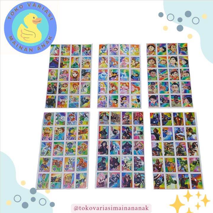 3 PCS STIKER PERANGKO GAMBAR KARAKTER KESUKAAN ANAK-ANAK RANDOM ...