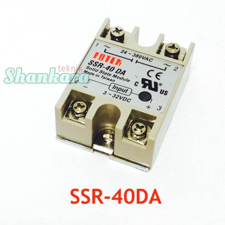 Fotek SSR-40DA 40A 40-DA Input Coil DC 3V-32V 12V Contact output AC 24V-380V 220V Made in Taiwan ...