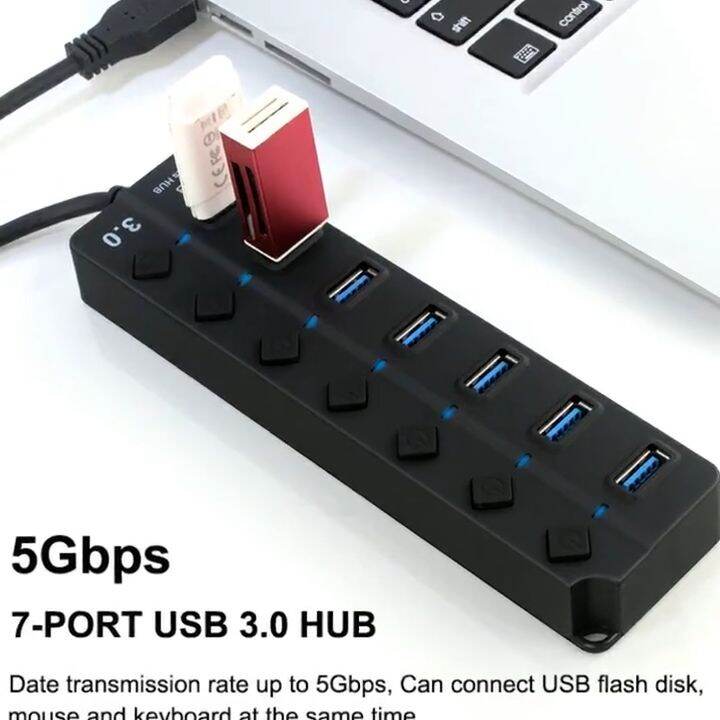 [🇵🇭 Stock&COD] USB Extension Hub Type C USB 3.0 Port 4 7 Ports Docking ...