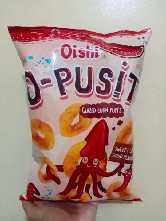 80g Oishi O-Pusit Glazed Corn Puff Sweet and Spicy Squid Flavor | Lazada PH