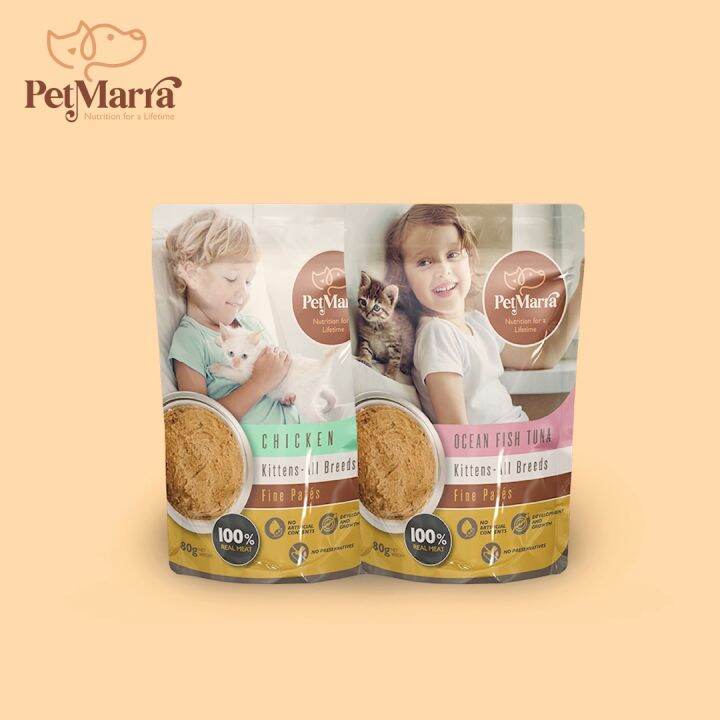 PetMarra Fine Pates Kitten Wet Food Pouch Until Ages 12 months old ...