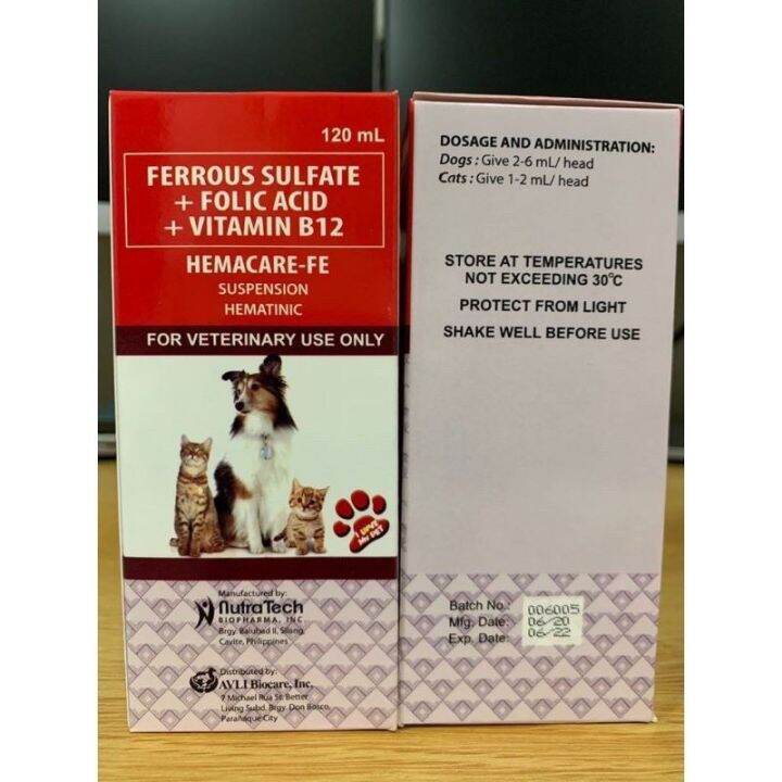 HEMACARE- FE IRON for Dogs and Cats 120ml (with FREEBEE) | Lazada PH