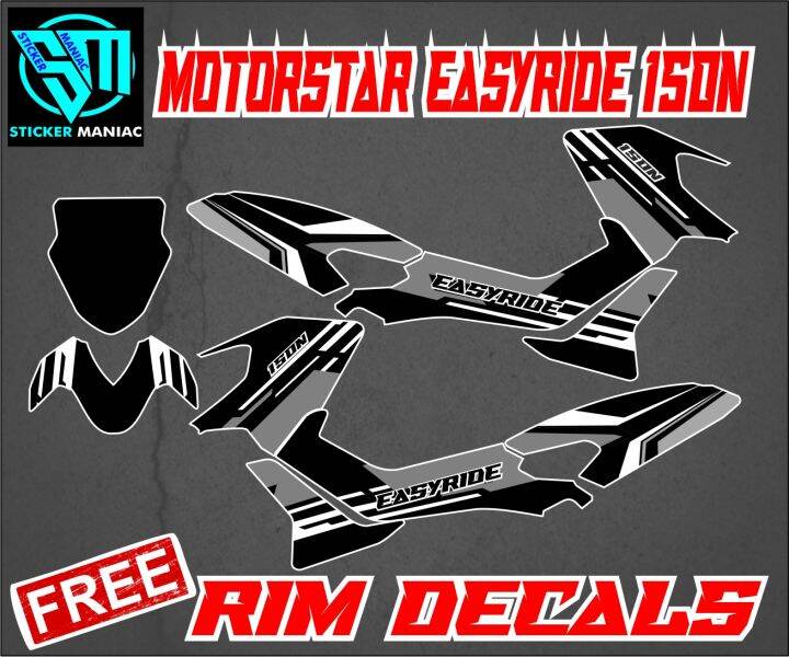 motorstar Easyride 150n full body decals, free rim decals | Lazada PH