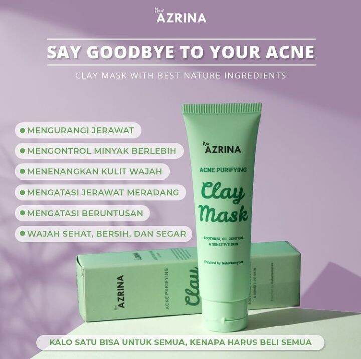 Masker Wajah Azrina Acne Purifying Clay Mask - Penghilang Jerawat dan ...