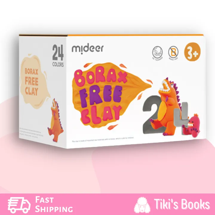 Mideer Colorful Clay - Set of 24 Colorful Clay - Borax-Free, No Odor and Non-Sticky - Creative ...