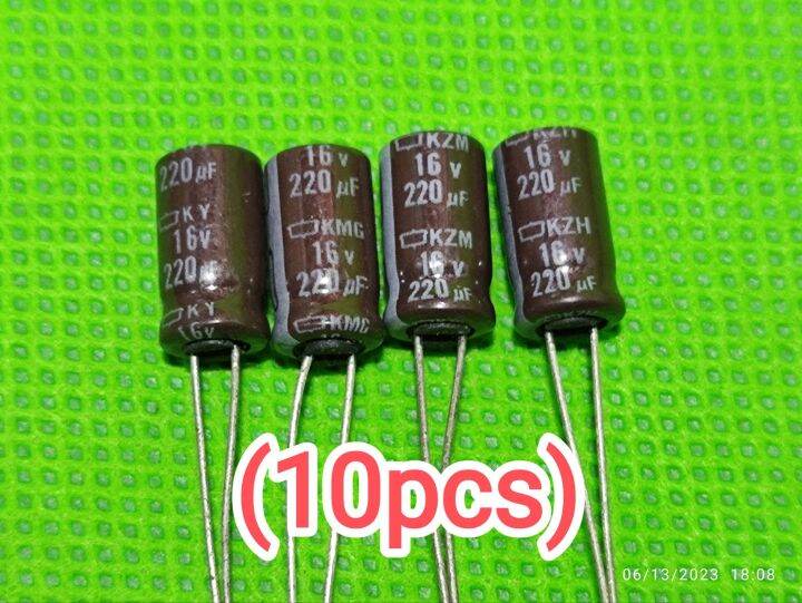 10pcs kapasitor capasitor elco elko 220uf 16v 220 uf 16 volt original ...