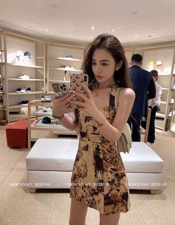 kloset A - เดรสผูกคอโทนน้ำตาล | Lazada.co.th