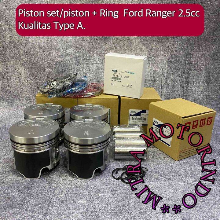 Piston Set/Piston +Ring Ford Ranger 2.5cc Kualitas Type A | Lazada ...