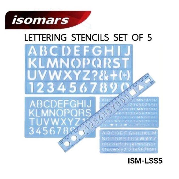 ISOMARS แผ่นเพลท ABC 5 ชิ้น Lettering Stencils set of 5 (ISM-LSS5 ...