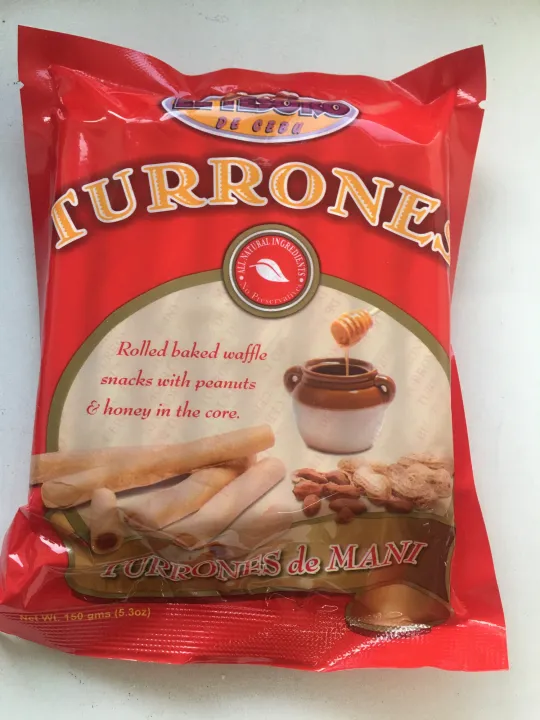 Turrones de Mani Cebu pasalubong 150g Rolled baked waffle snacks with ...