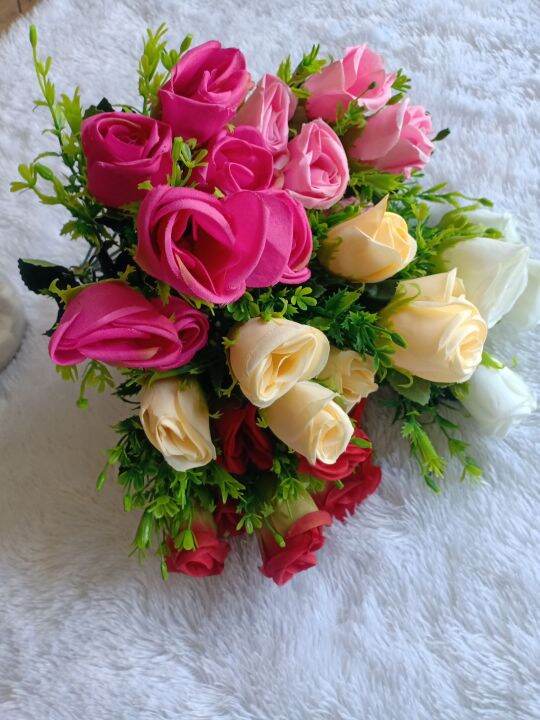 Bunga artificial mawar cabang 7 kuntum | Lazada Indonesia