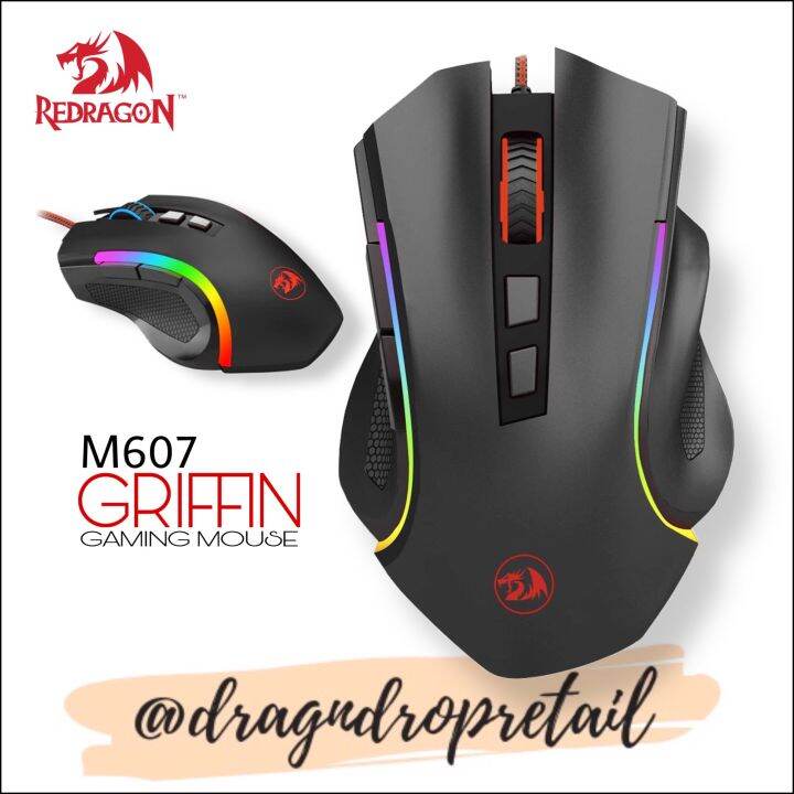 Redragon GRIFFIN M607 Wired USB Gaming Mouse with 7 Programmable ...