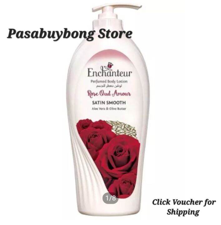 Enchanteur Smooth Rose Oud Amour 500ml Lotion with Aloe Vera & Olive ...