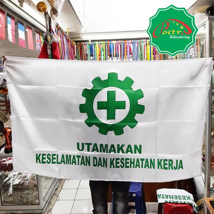 BENDERA K3 STANDAR DEPNAKER Bahan Satin | Lazada Indonesia