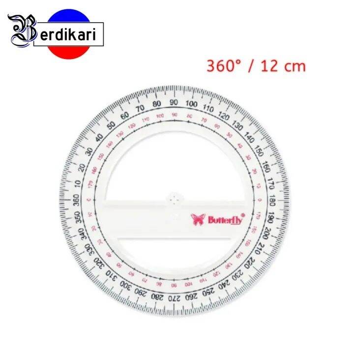 Penggaris Busur 360 Derajat 12 cm Butterfly Lingkaran | Lazada Indonesia